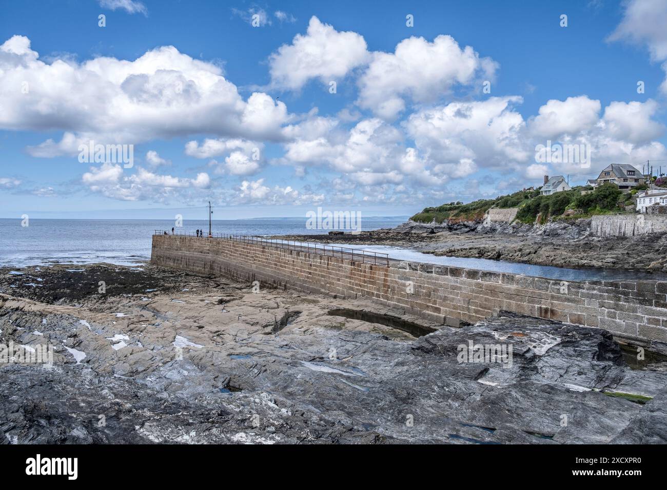 A view over Little Trigg Rocks in the village of Porthleven, Cornwall ...