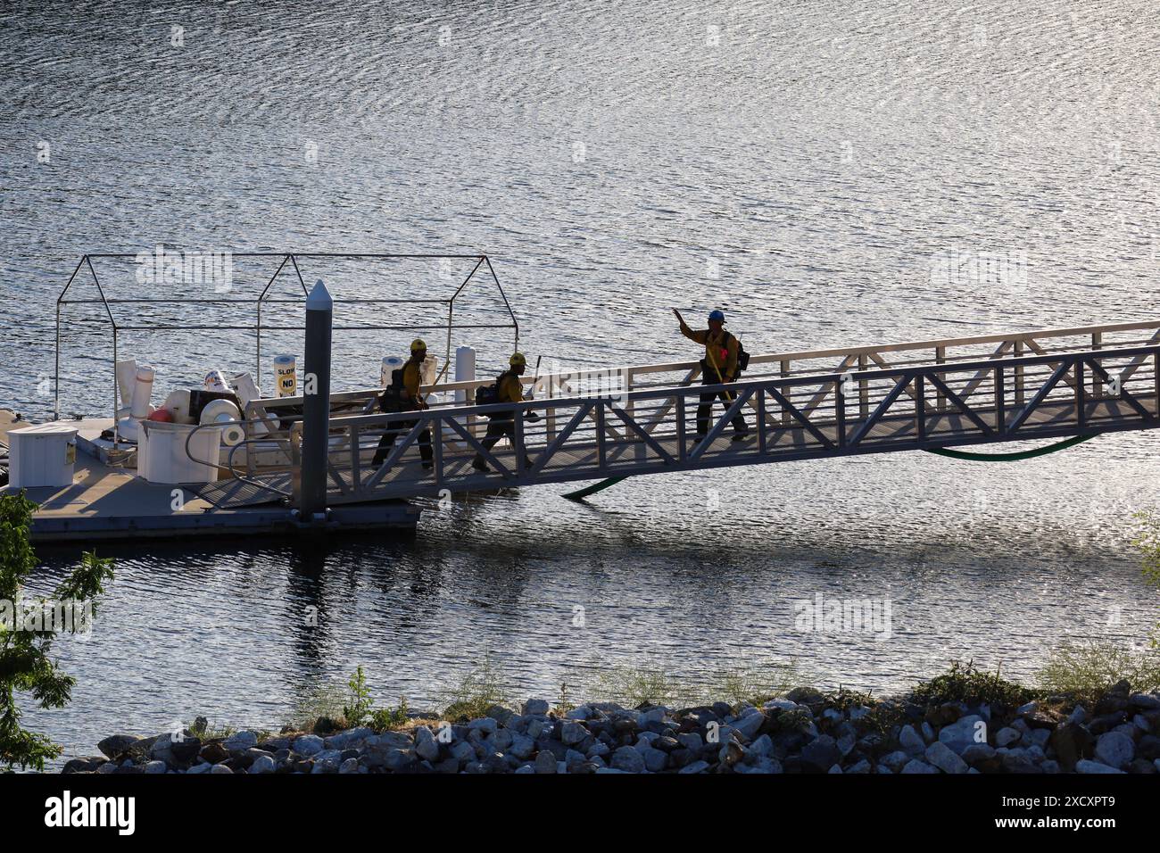 Santa Barbara, California, USA. 18th June, 2024. Post Fire Firemen had ...