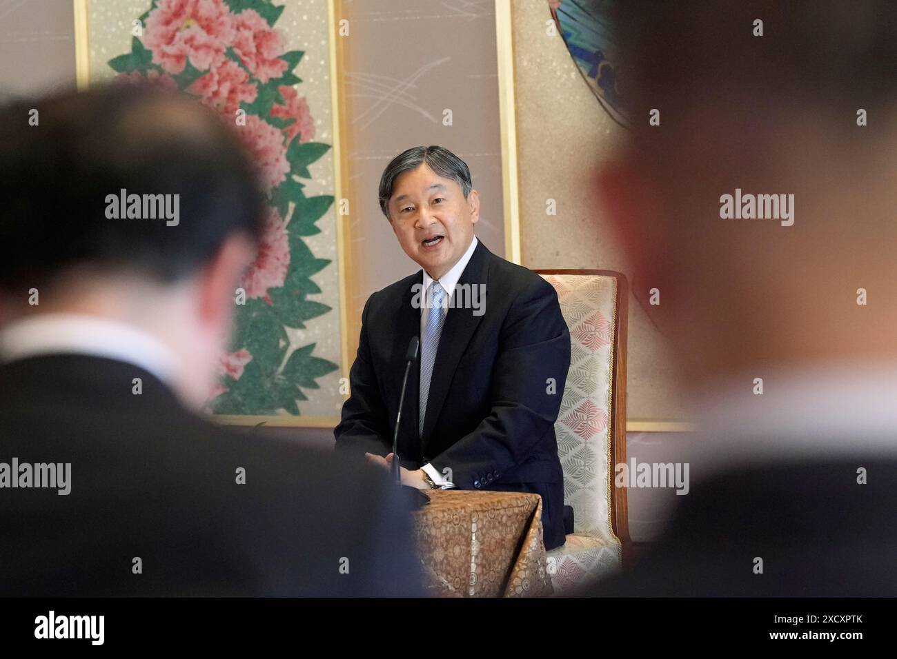 Japan's Emperor Naruhito speaks during a press conference at the ...