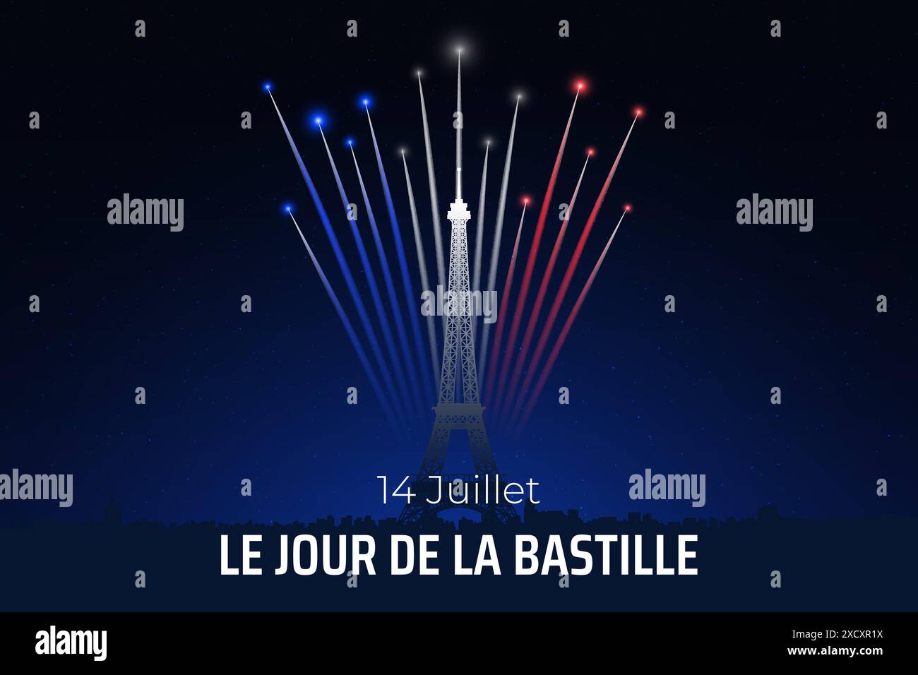 Banner 14 july bastille day in france, poster with french colorful ...
