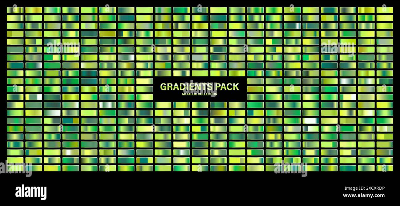 Green, emerald glossy gradient, metal foil texture. Color swatch set ...