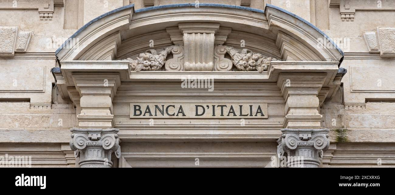 Banca d’Italia (Bank of Italy) offices in the city center of Mantua ...