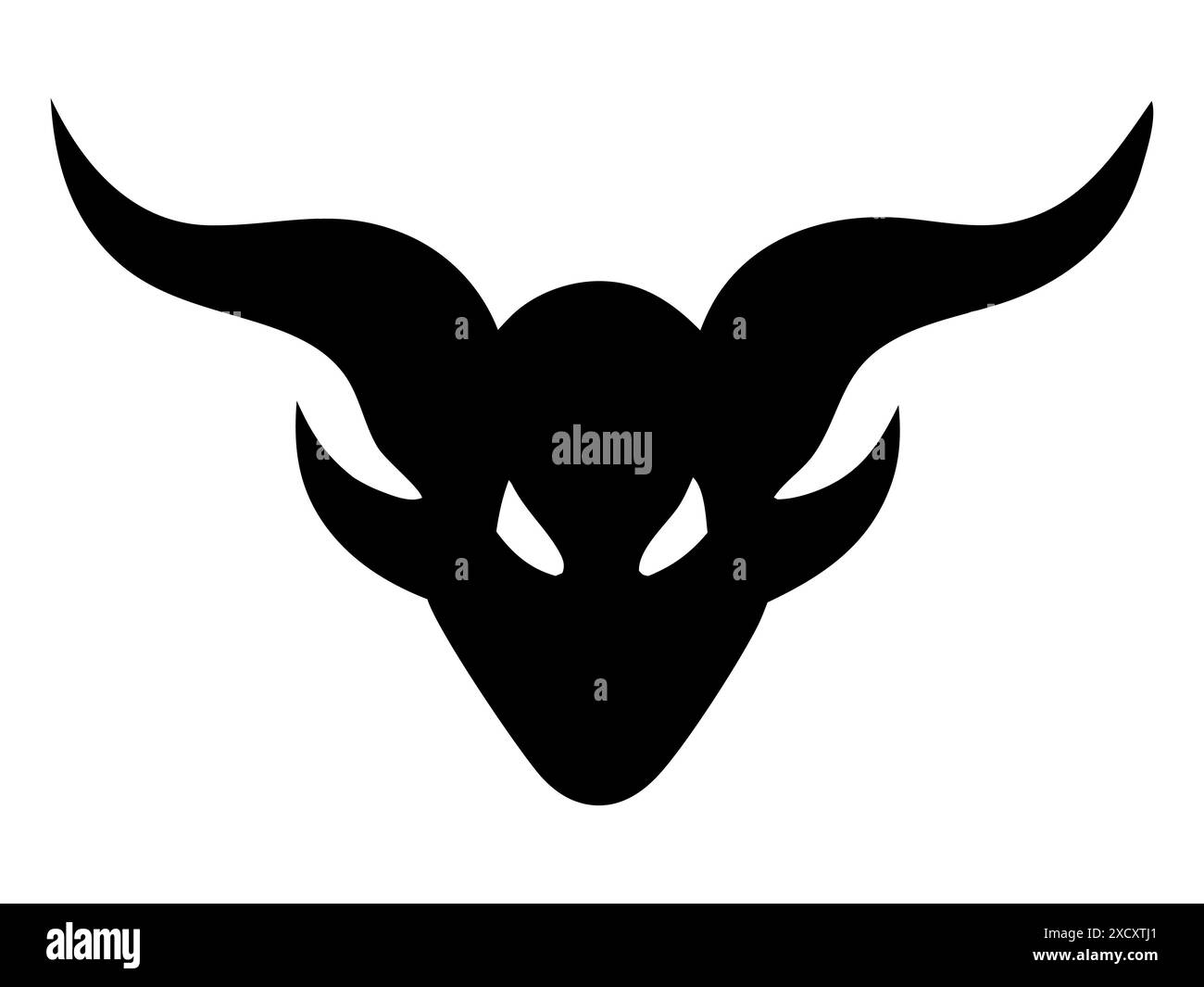 Black silhouette of a devil face isolated on a white background. Demon ...