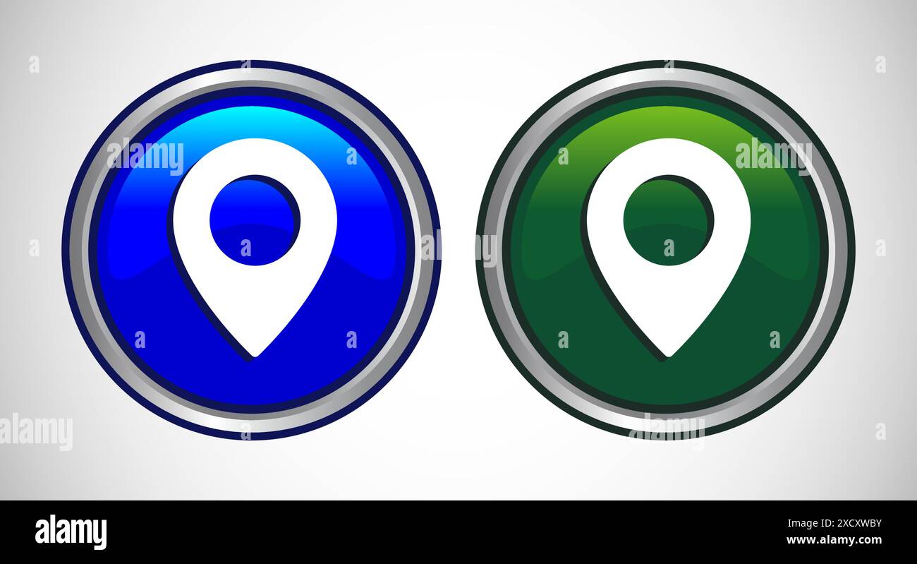 Map Pointer Location Icon Button Design Illustration Stock Vector Image & Art - Alamy