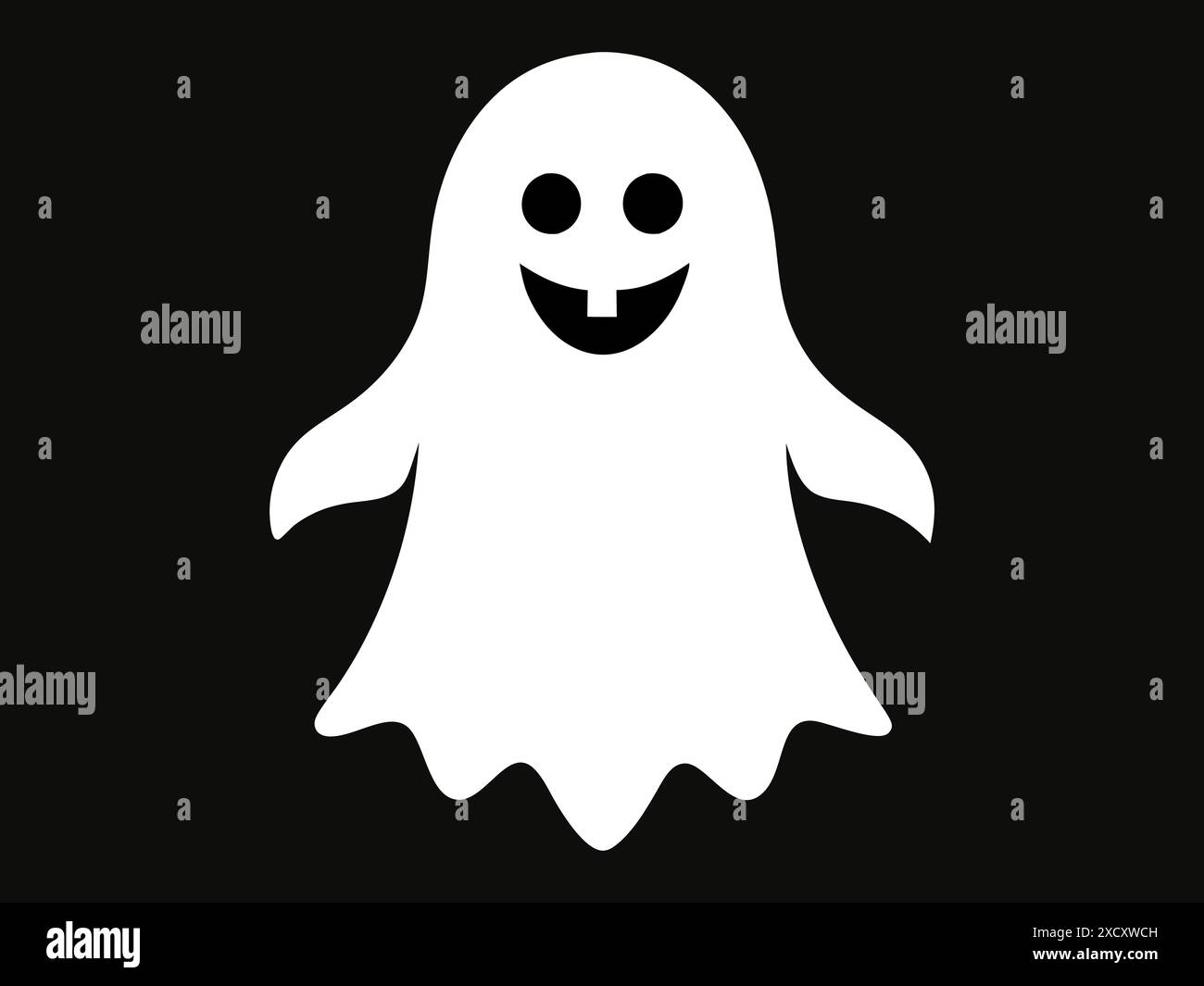 White ghost silhouette isolated on a black background, concept of ...