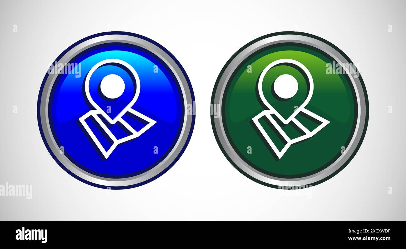 Map Pointer Location Icon Button Design Illustration Stock Vector Image ...