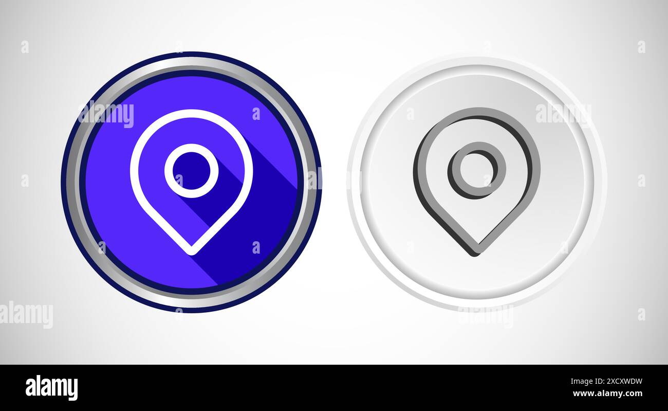 Map Pointer Location Icon Button Design Illustration Stock Vector Image ...