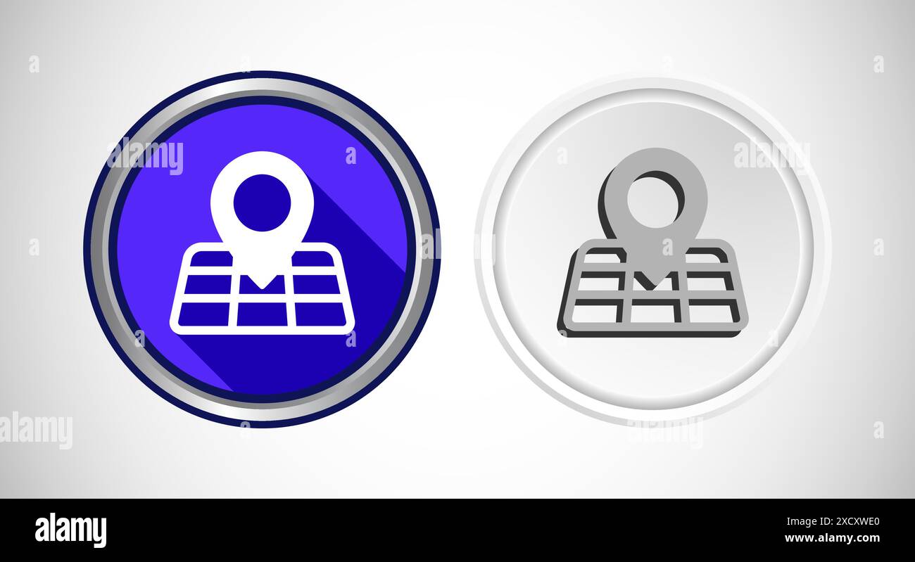 Map Pointer Location Icon Button Design Illustration Stock Vector Image ...