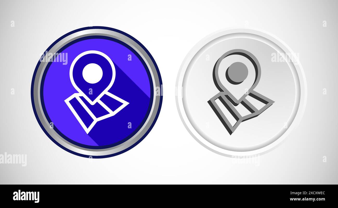 Map Pointer Location Icon Button Design Illustration Stock Vector Image & Art - Alamy