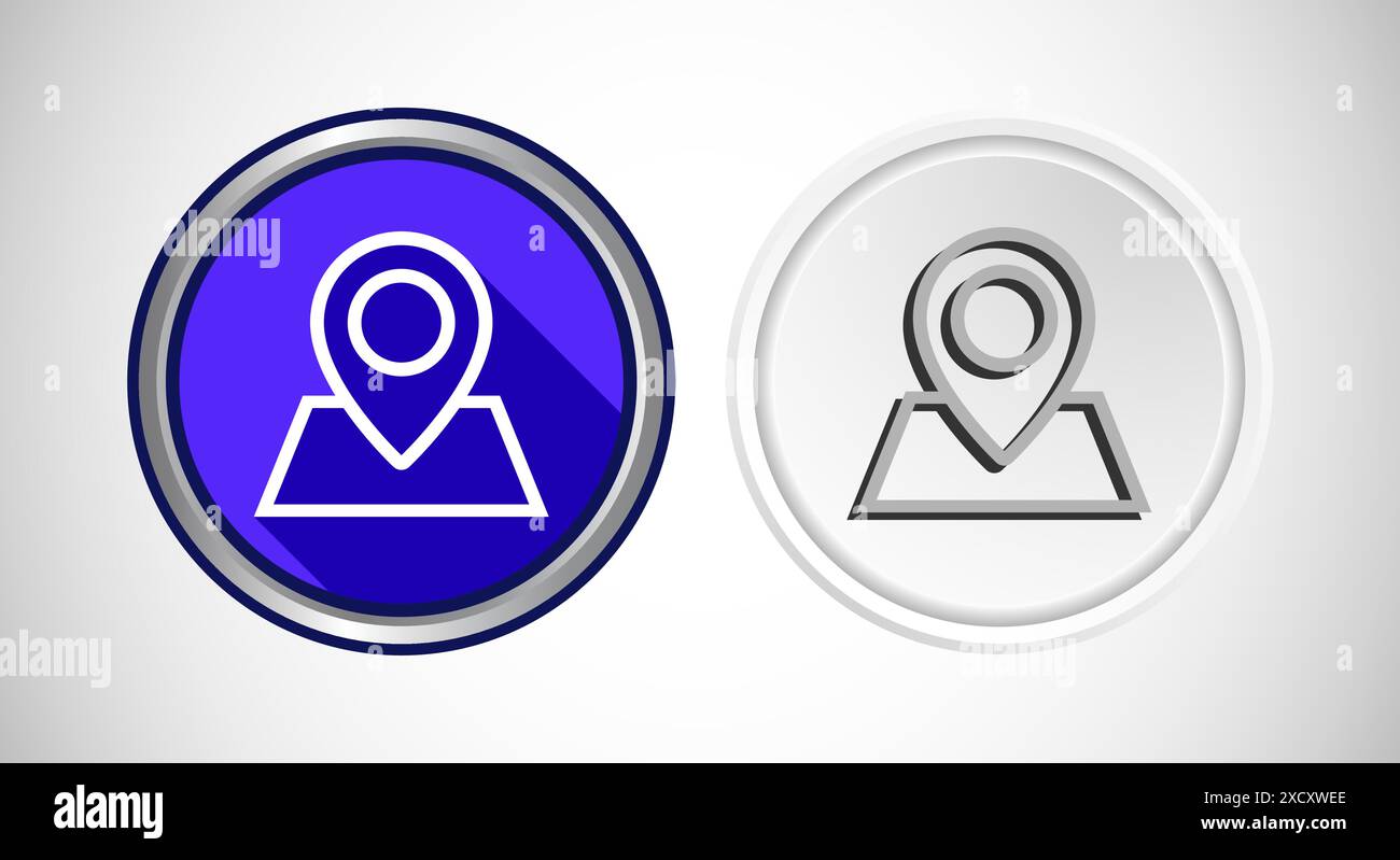 Map Pointer Location Icon Button Design Illustration Stock Vector Image & Art - Alamy