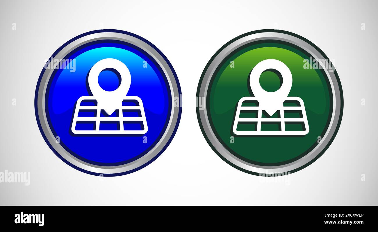 Map Pointer Location Icon Button Design Illustration Stock Vector Image ...