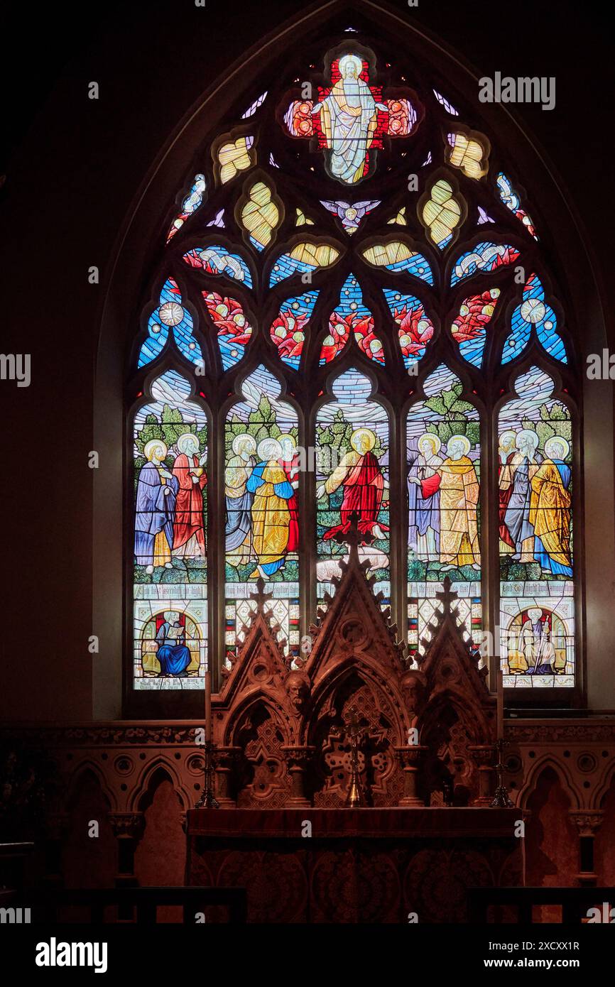 Depiction of Jesus Christ's ascension to heaven, watched by his eleven ...