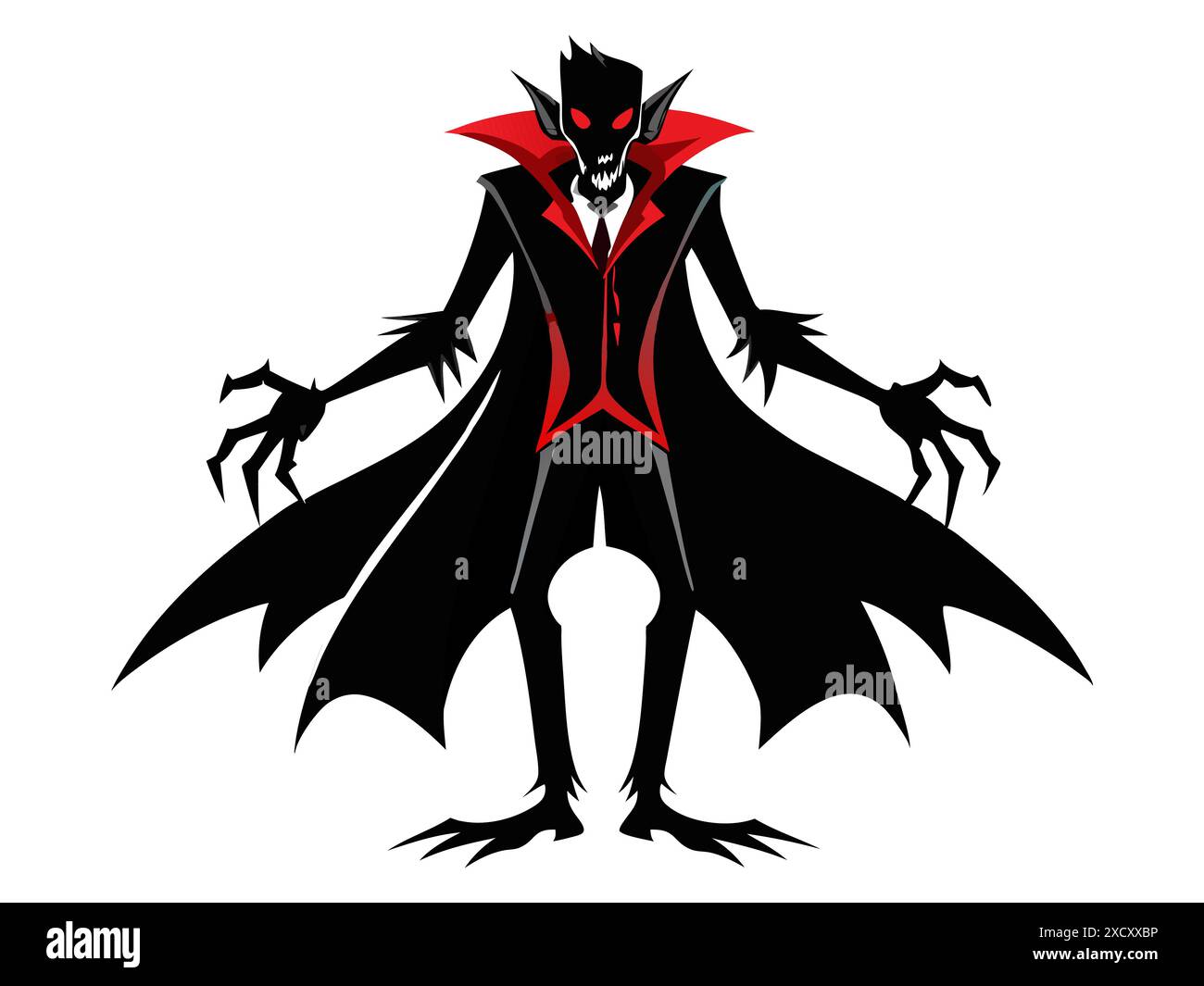 Black silhouette of a vampire isolated on a white background. Concept ...