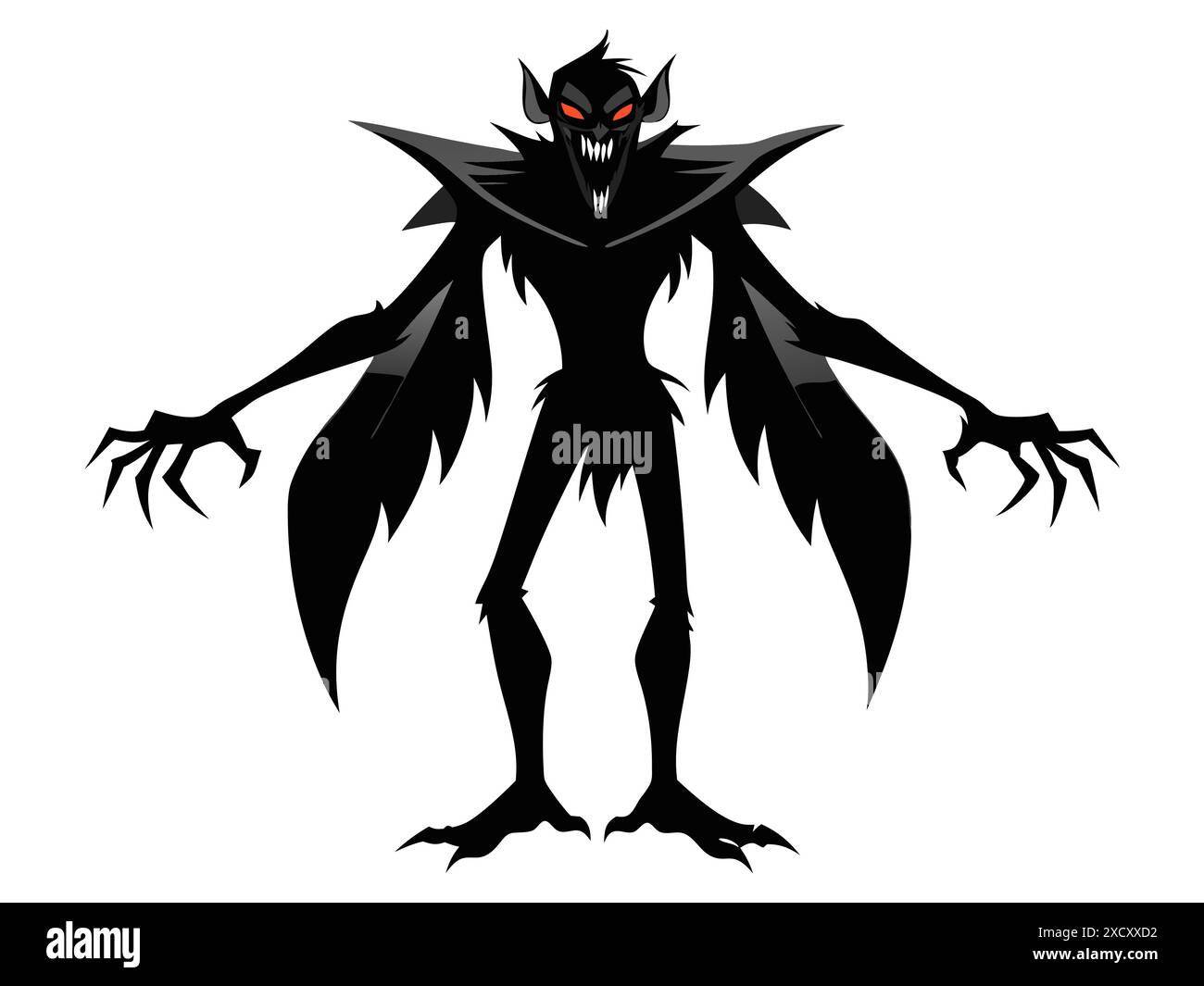 Black silhouette of a vampire isolated on a white background. Concept ...