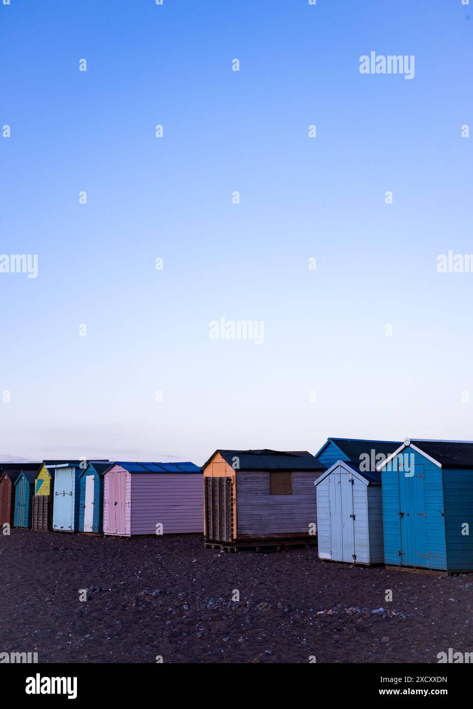 The beach huts on Teignmouth's 'Back Beach' in Devon Stock Photo - Alamy