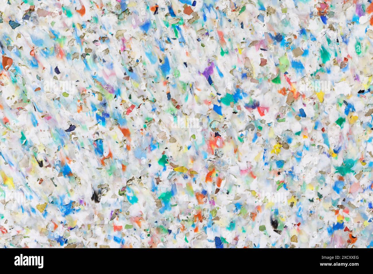 texture of conglomerated colorful plastic waste pellets fused via ...