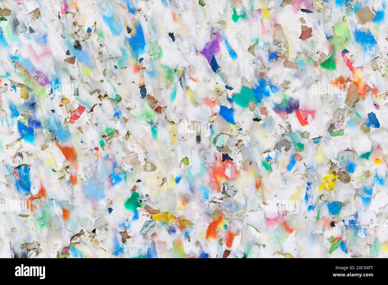 recycling plastic background macro with conglomerated, compressed and ...
