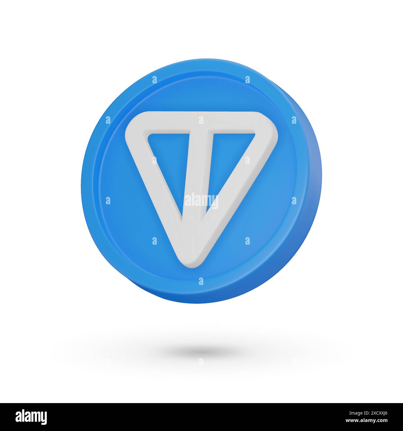 3D coin. Cryptocurrency symbol Toncoin TON. 3D Vector icon ...