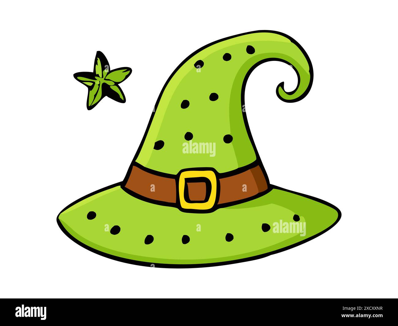 Witch hat isolated on a white background. Hand drawn Wizard pointed hat ...