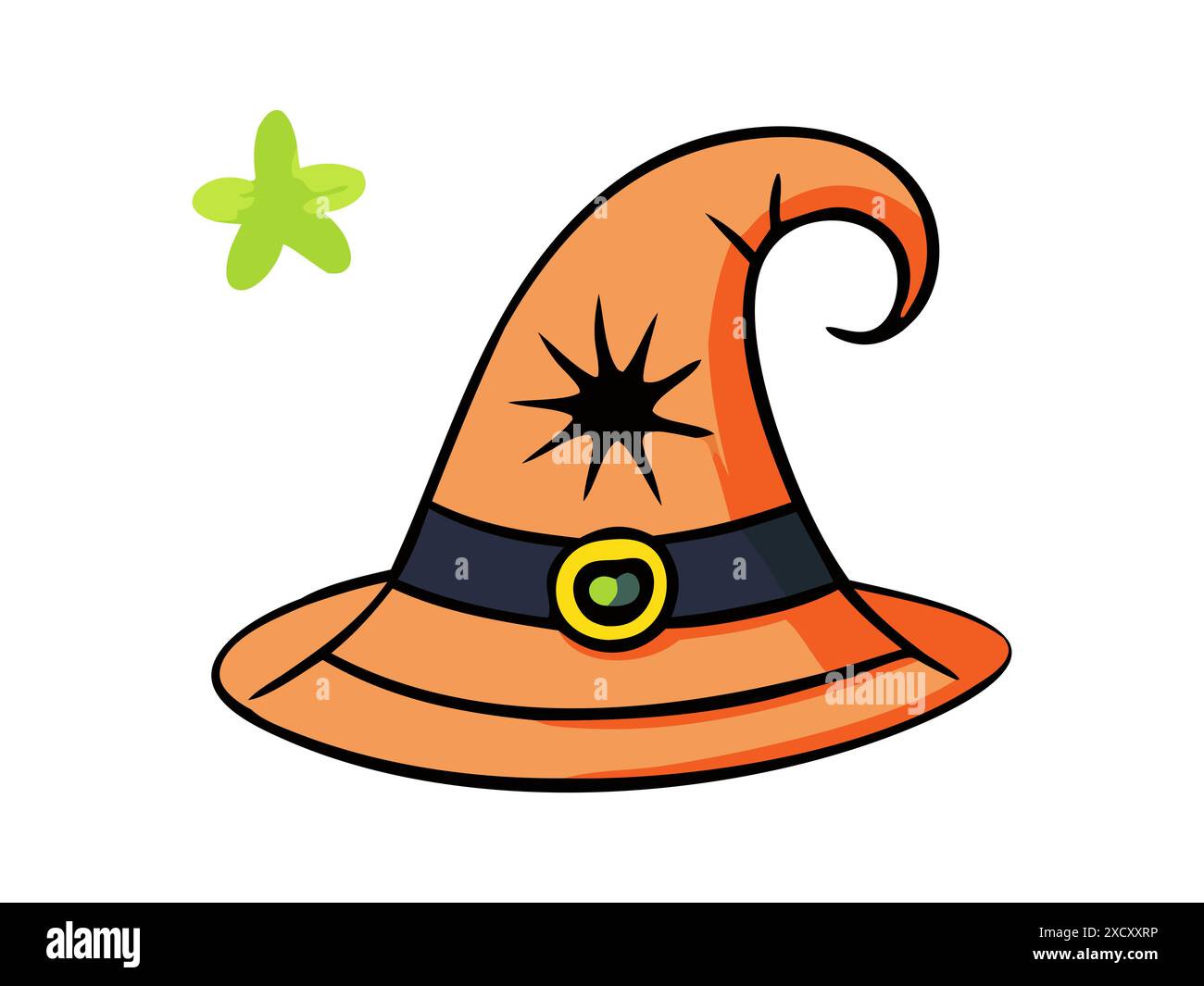 Witch hat isolated on a white background. Hand drawn Wizard pointed hat ...