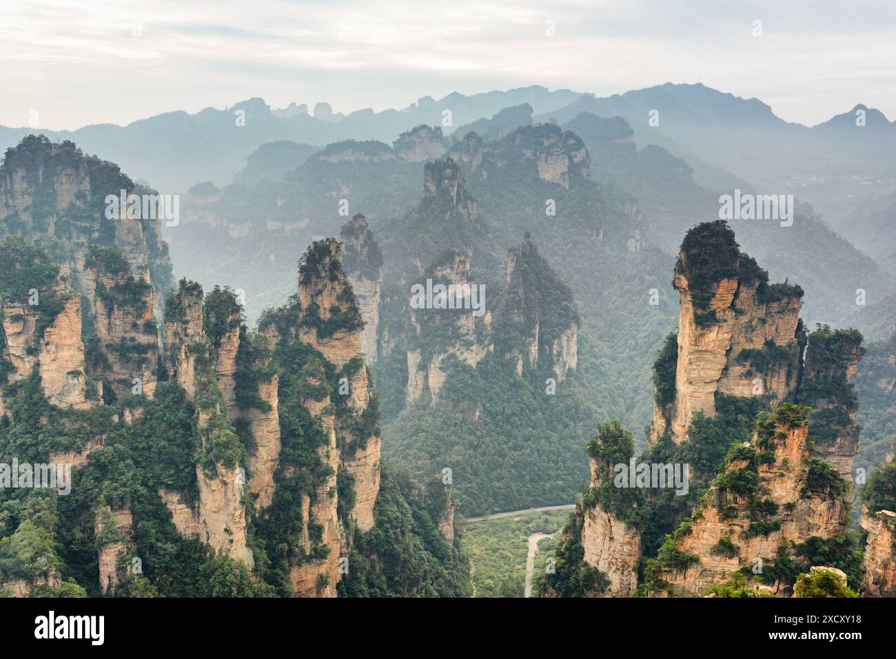 Awesome view of natural quartz sandstone pillars of the Tianzi ...