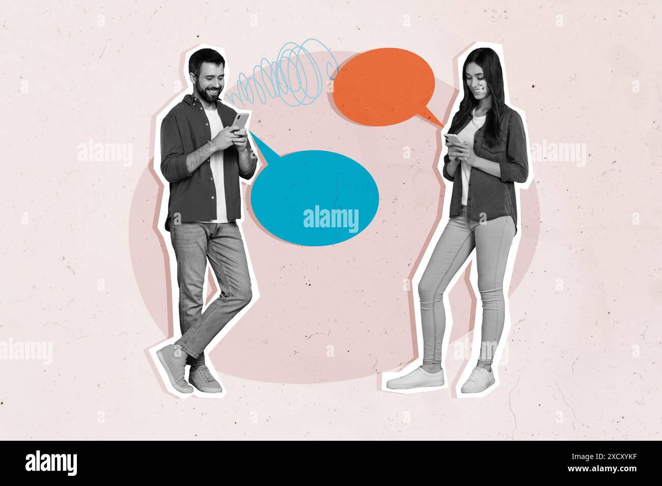 Trend artwork sketch composite collage of speech cloud dialog chatting ...