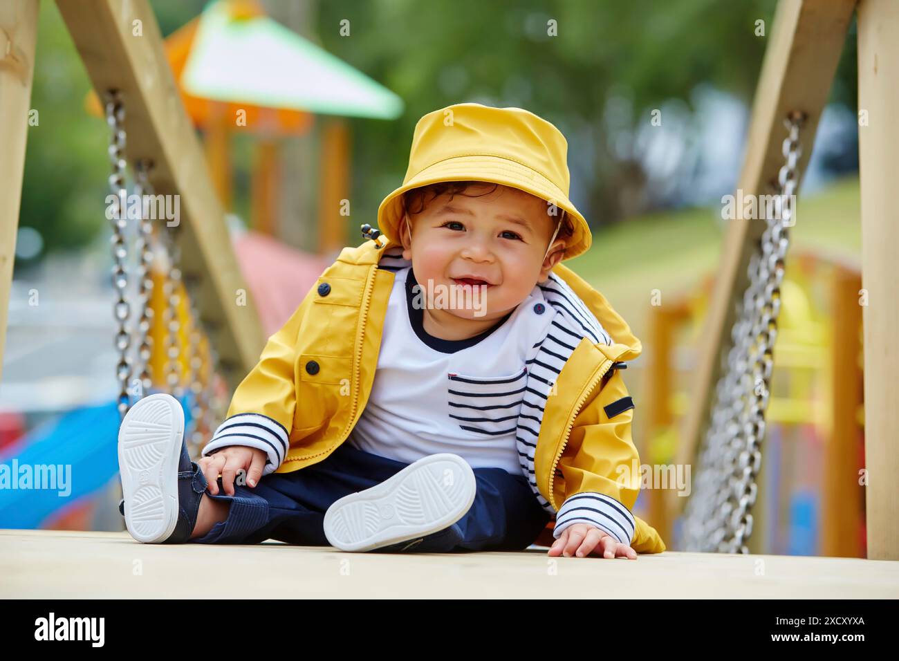 Spain, Basque Country, Baby on playground Stock Photo - Alamy