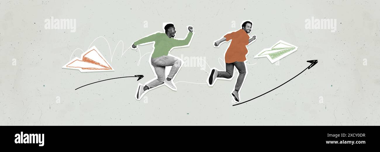 Trend sketch image composite photo collage of arrow show direction ...