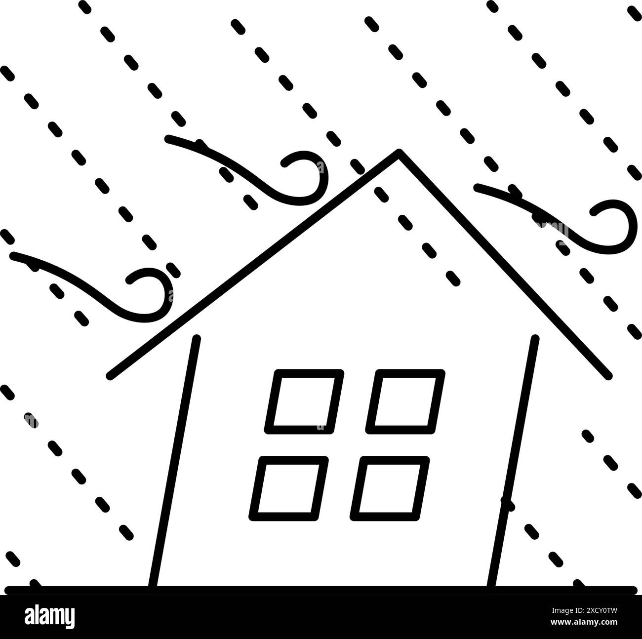 Simple line drawing icon of natural disasters, Typhoon, Vector ...
