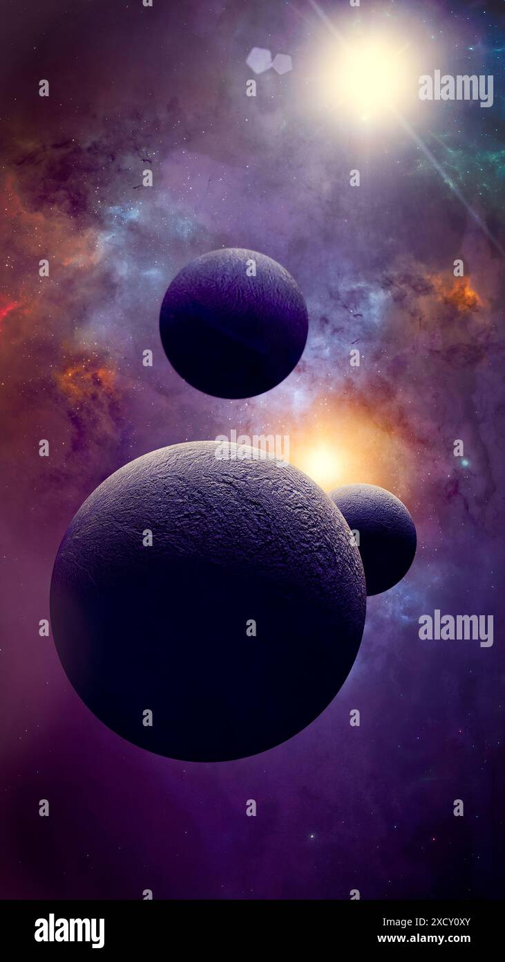 Sun from another galaxy and exoplanets, stars and planets from distant ...
