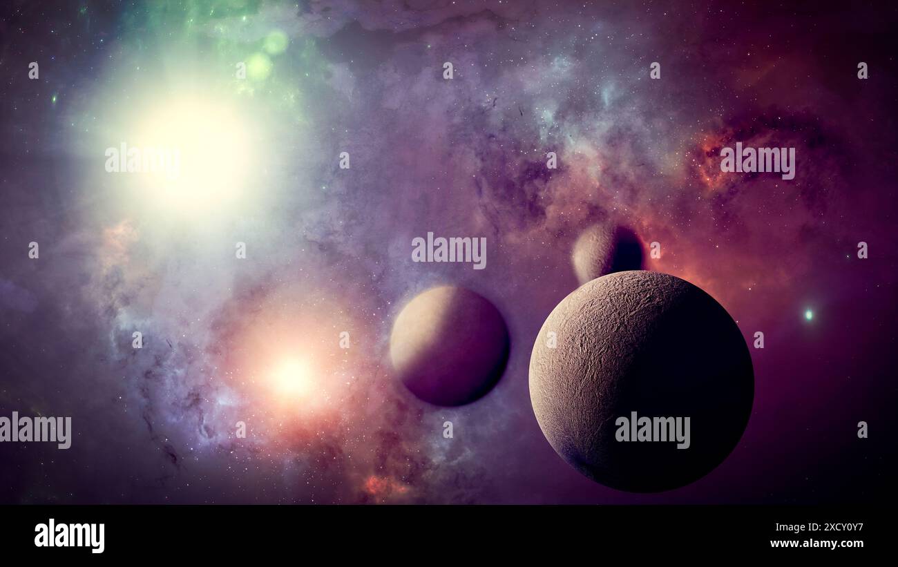 Sun from another galaxy and exoplanets, stars and planets from distant ...