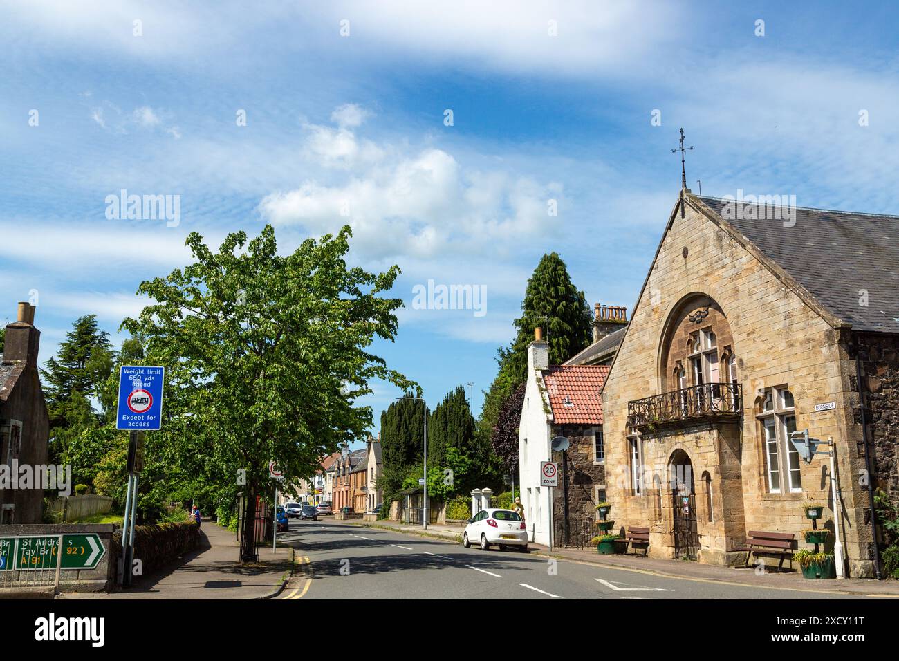 Auchtermuchty main street, Fife Scotland Stock Photo - Alamy