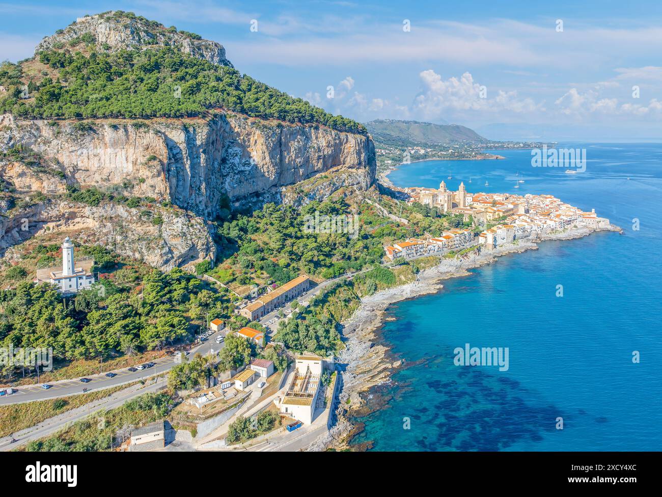 Aerial view showcasing its historic architecture, stunning coastline ...