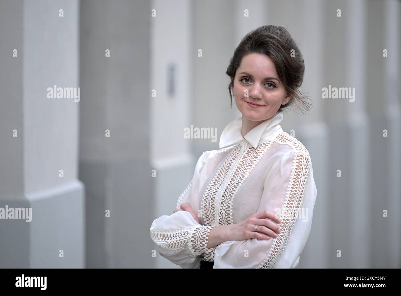 The author Tamara Stajner in an interview with the APA - Austria Press ...
