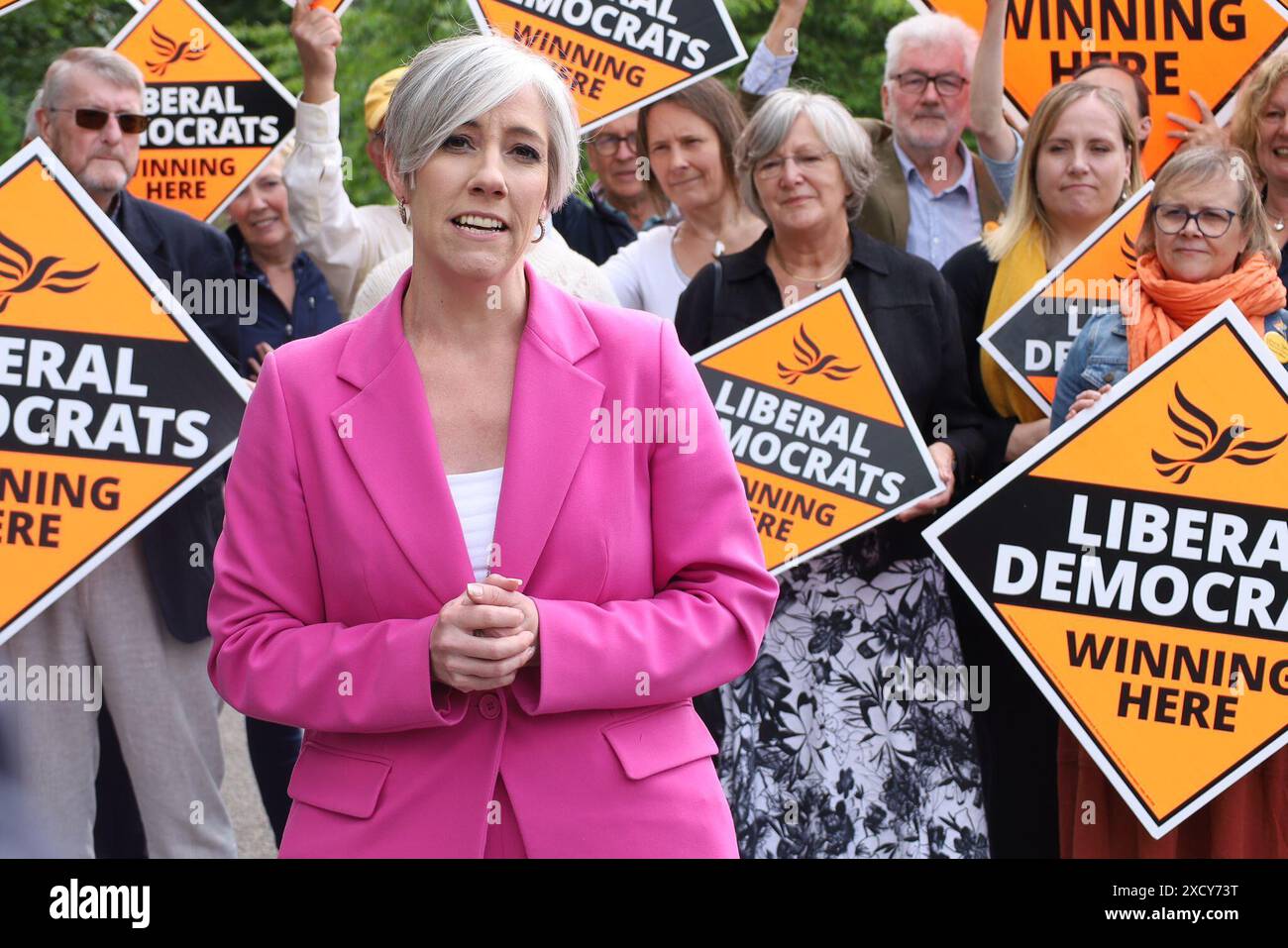 Liberal Democrat deputy leader Daisy Cooper during a campaign visit to ...