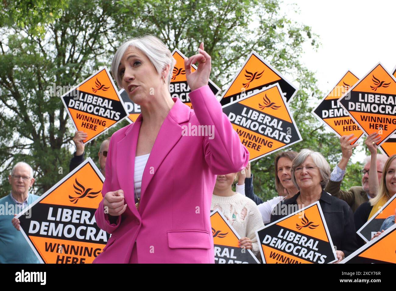 Liberal Democrat deputy leader Daisy Cooper during a campaign visit to ...
