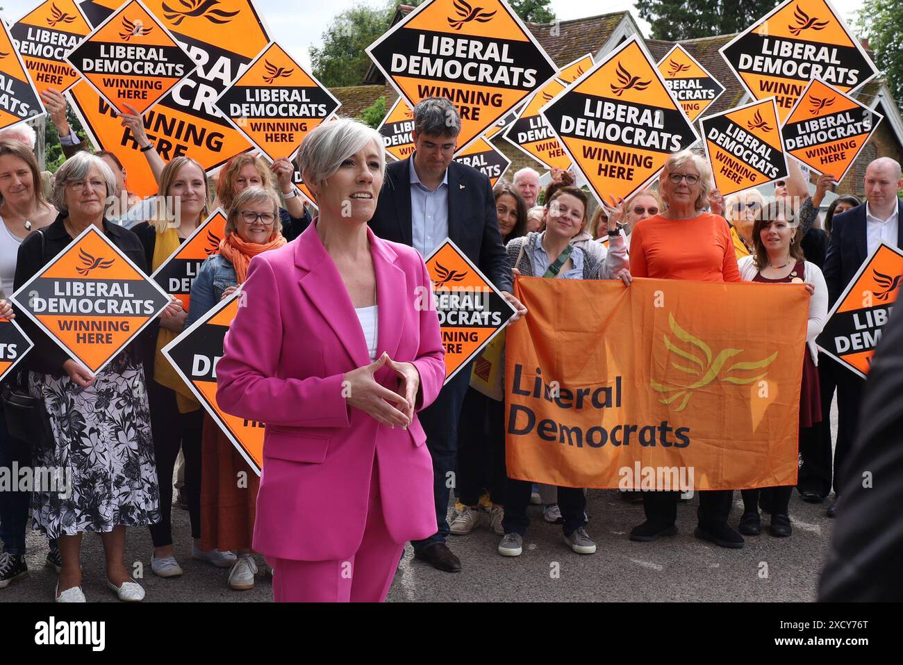 Liberal Democrat deputy leader Daisy Cooper during a campaign visit to ...