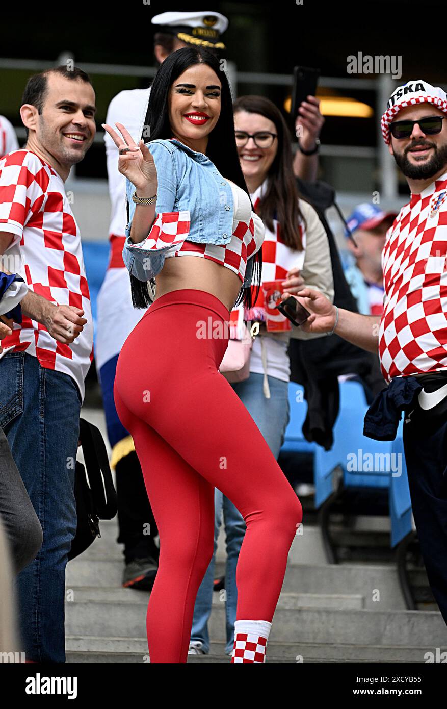 HAMBURG, GERMANY - JUNE 19: Fan of Croatia, Ivana Knoll, before the ...