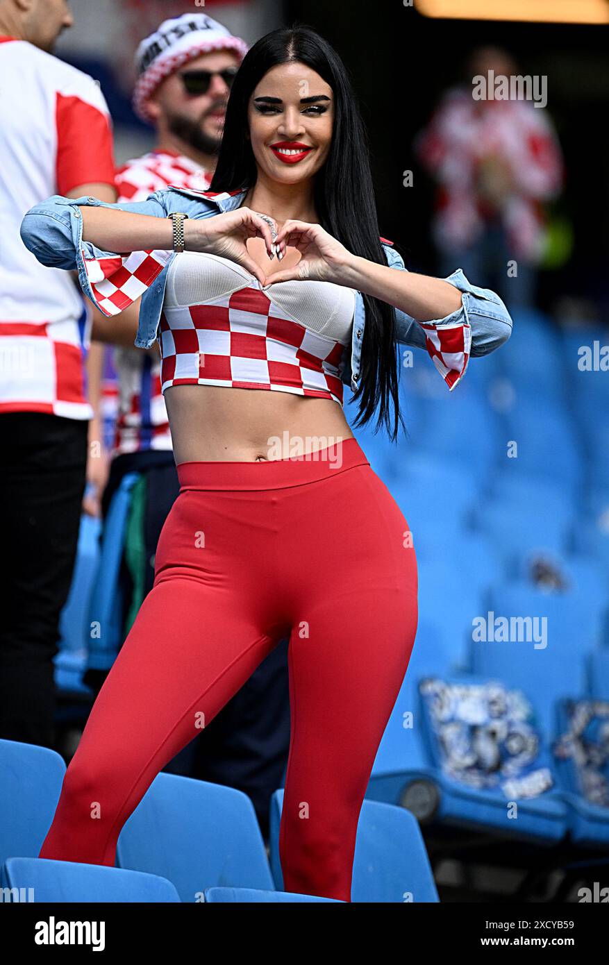 HAMBURG, GERMANY - JUNE 19: Fan of Croatia, Ivana Knoll, before the ...