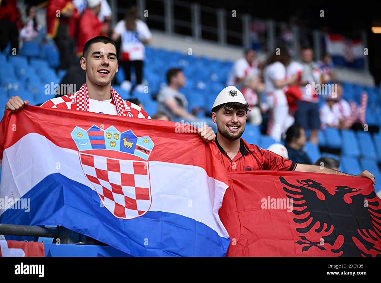 HAMBURG, GERMANY - JUNE 19: Fan of Croatia, Ivana Knoll, before the ...
