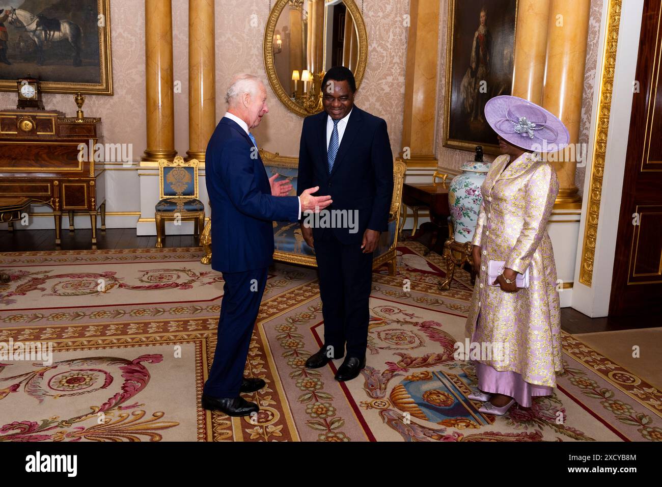 King Charles III during an audience with President of Zambia, His ...
