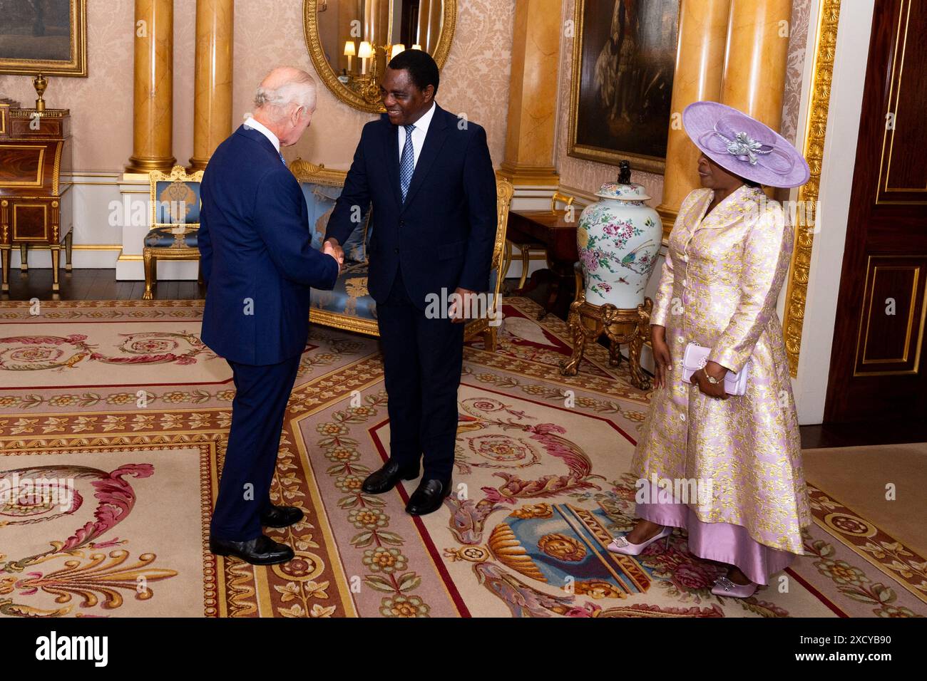King Charles III during an audience with President of Zambia, His ...