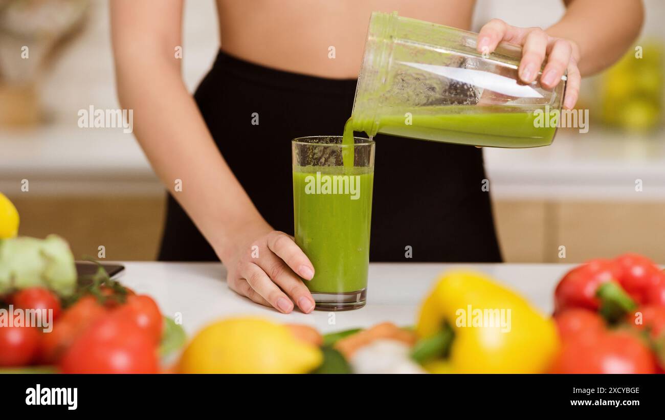 Woman pouring tasty smoothie hi-res stock photography and images - Alamy