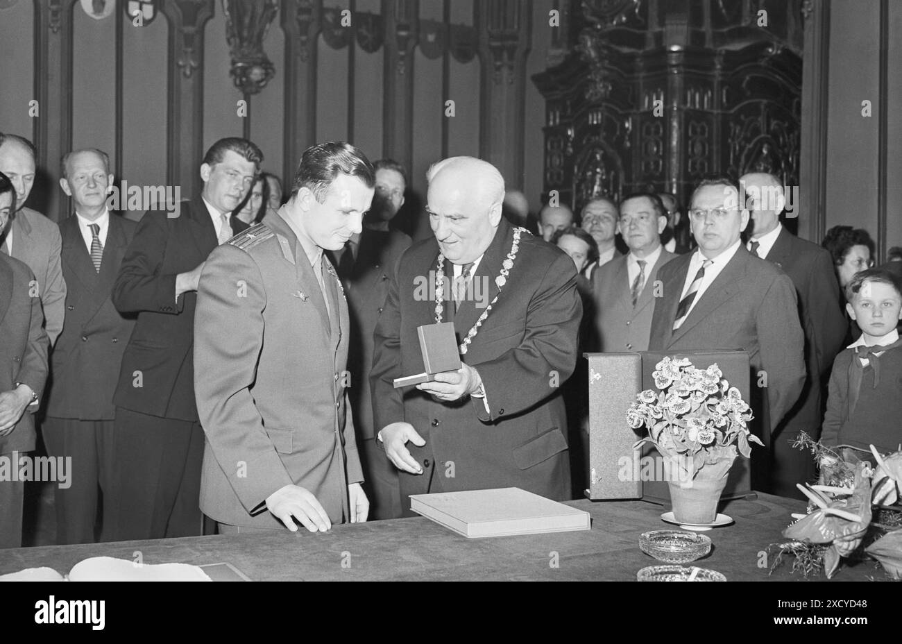 Czechoslovakia welcomes the first cosmonaut Soviet Army Major Yuri ...