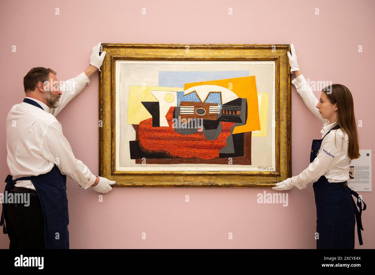 London, England, UK. 19th June, 2024. Sotheby's staff members stand by ...