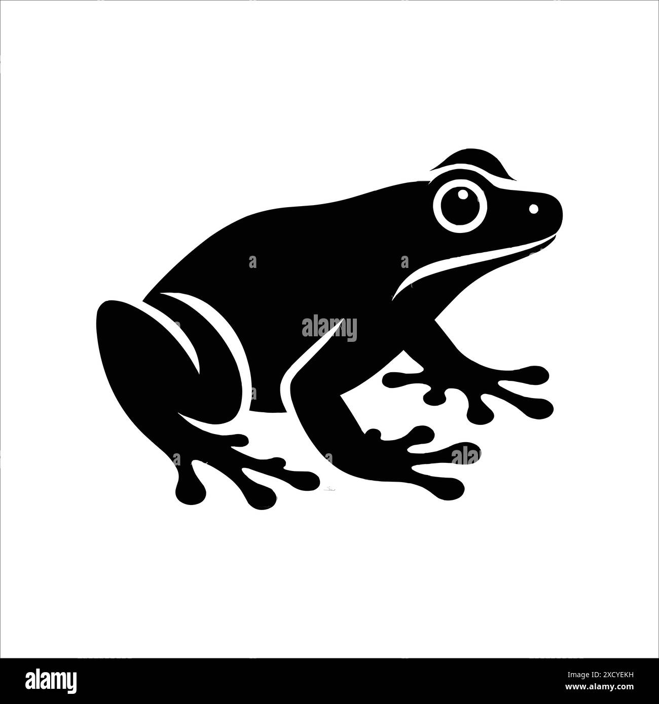 Frog Silhouette isolated on white background sitting frog vector shape ...