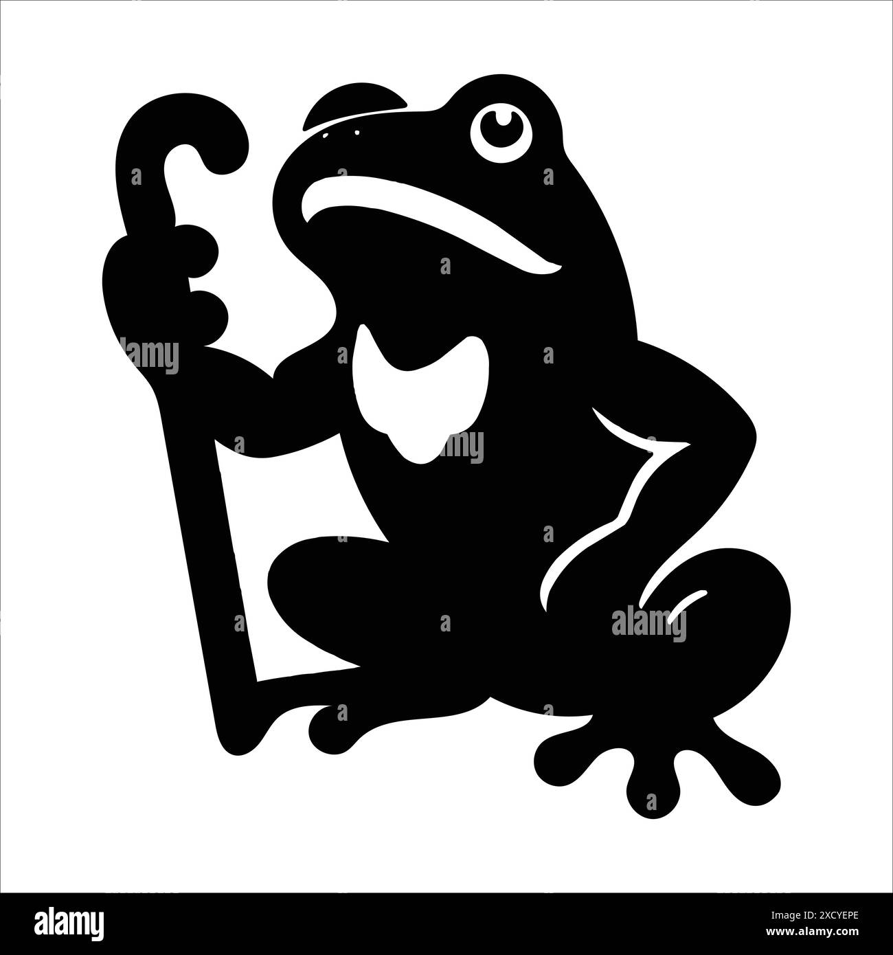 Frog Silhouette isolated on white background sitting frog vector shape ...
