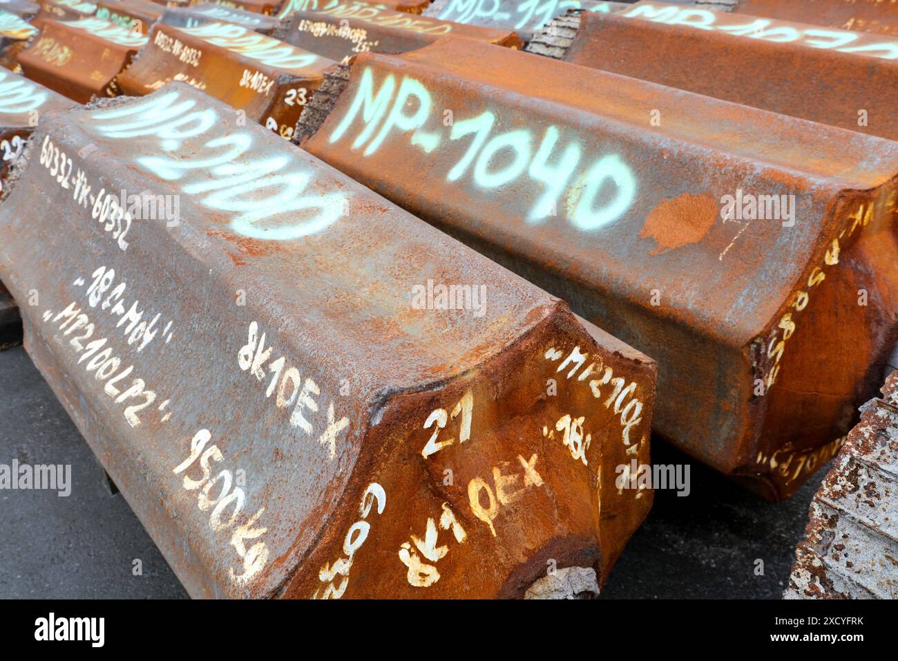 Steel ingots melted, Iron Industry, Bizkaia, Basque Country, Spain ...