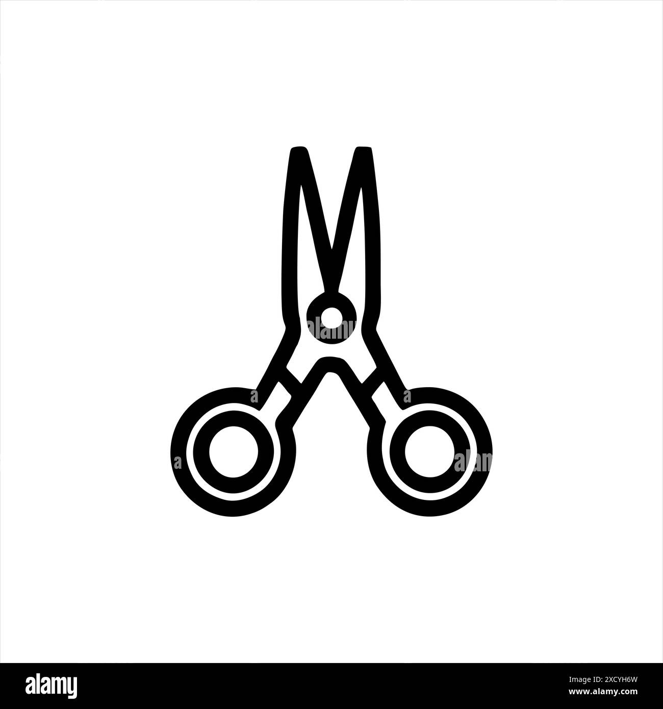 Simple scissors vector minimalist Black and White Stock Photos & Images ...