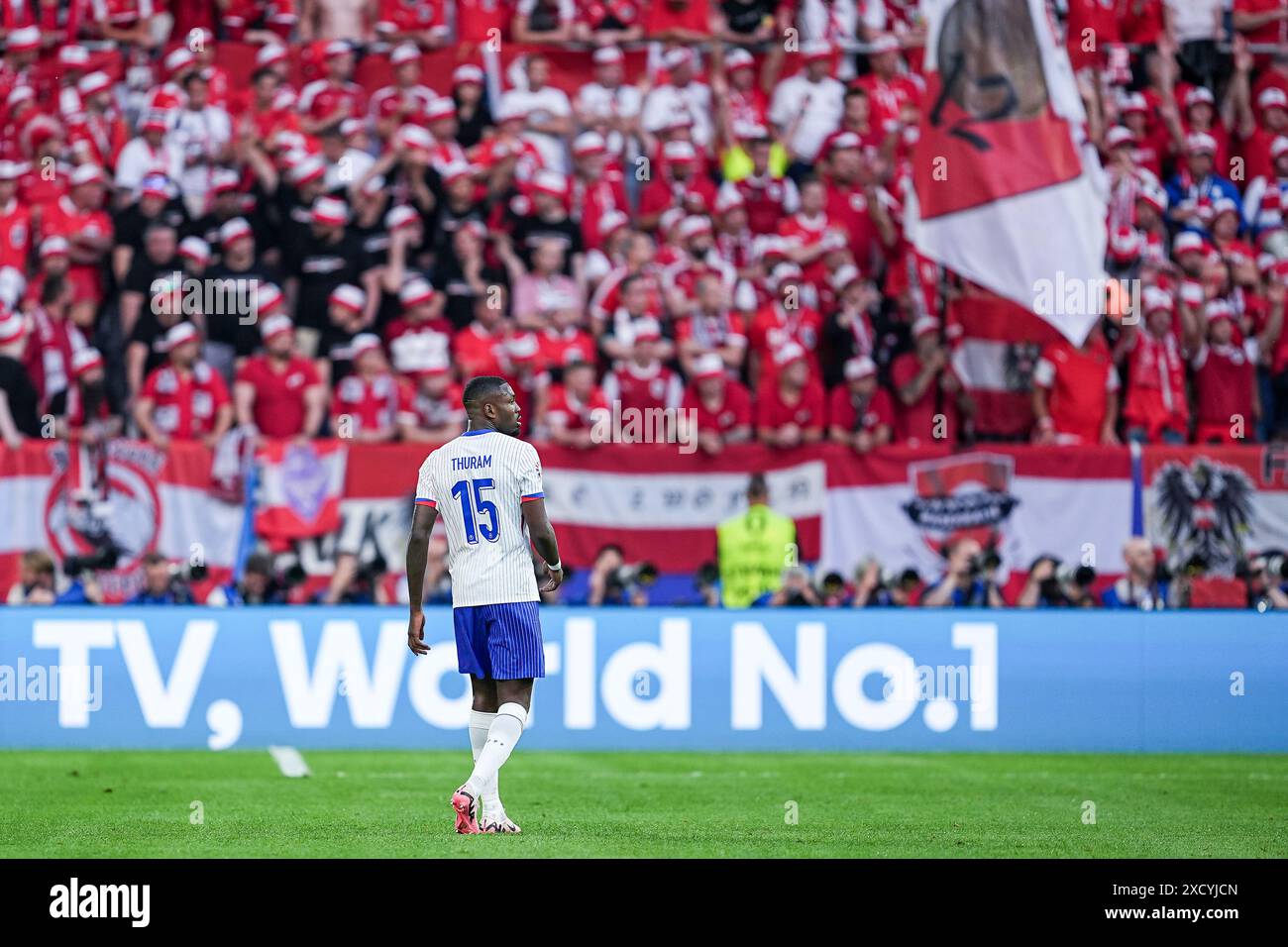 Düsseldorf, Germany, June 17th 2024: Marcus Thuram (16 France) looks on ...